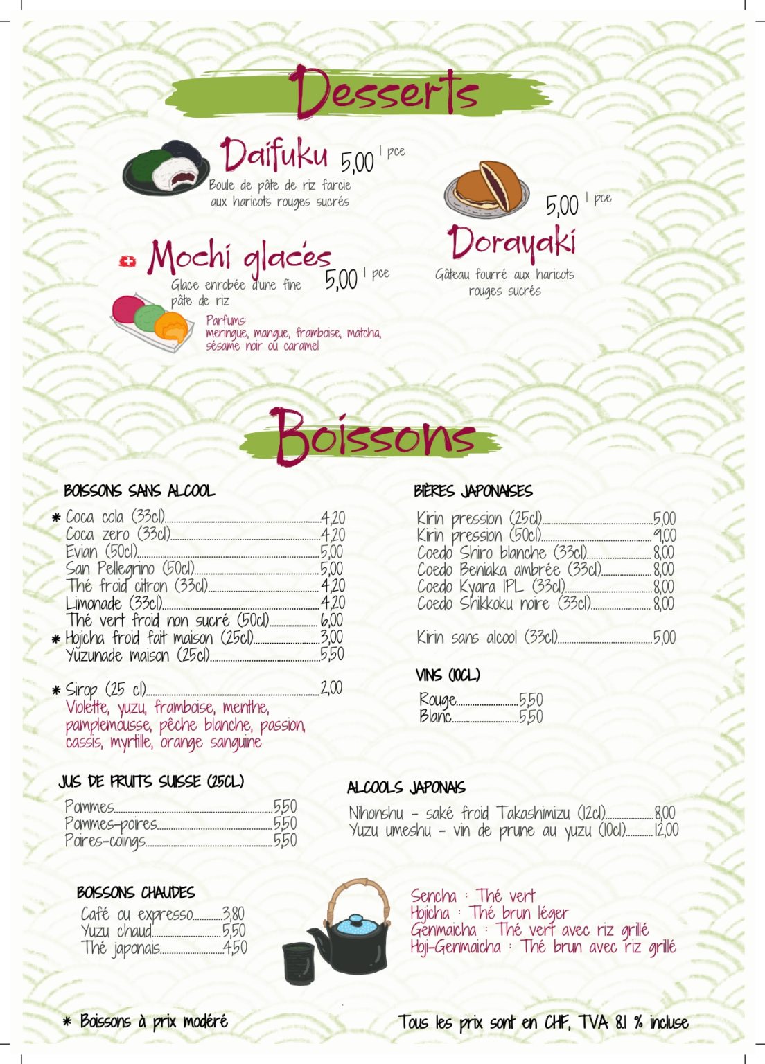 MENU – Yukiguni